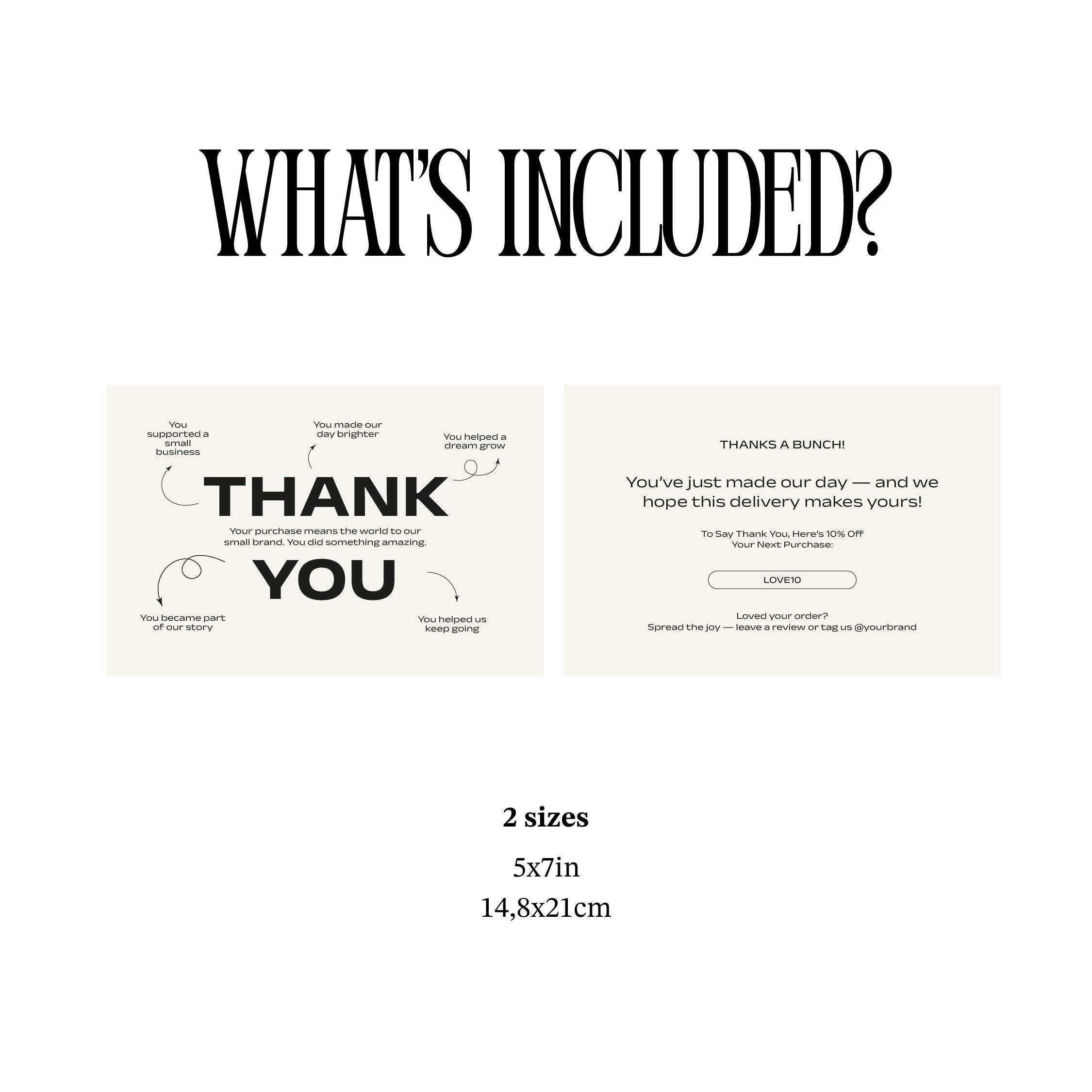 Editable Thank You Card Template | Small Business Insert (canva) - Etsy