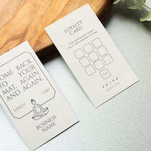 Yoga Loyalty Card Template Canva: Printable Wellness Studio Reward Card ...