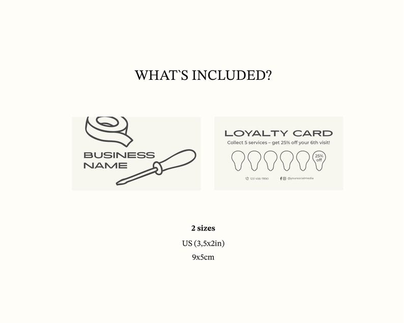 Electrician Loyalty Card Template: Editable Canva Design (printable ...