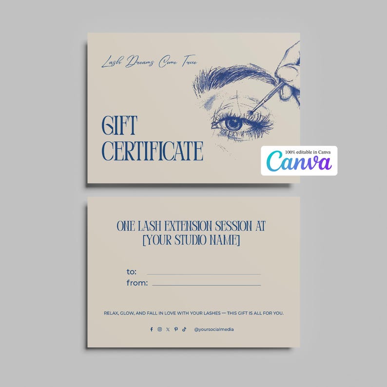 Lash Extension Gift Certificate Template: Elegant Salon Voucher ...