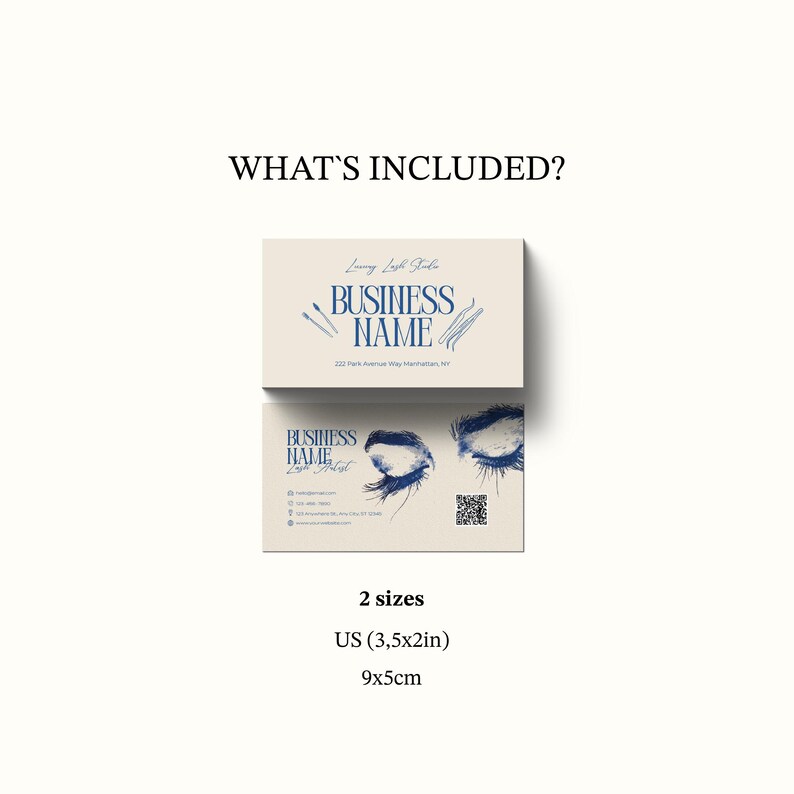 Luxury Lash Artist Business Card Template | Editable Lash Studio Card ...