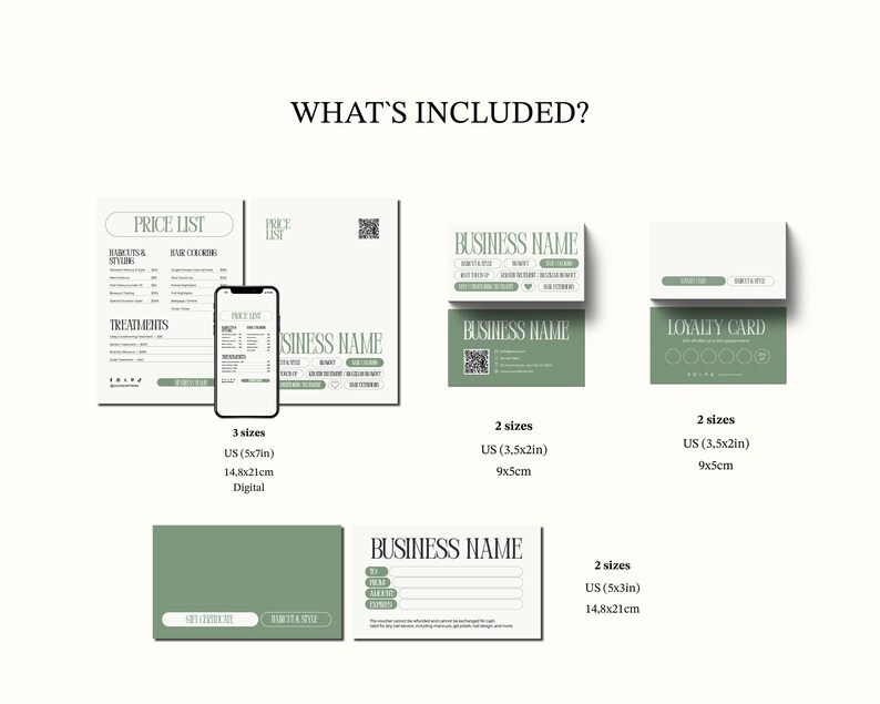 Editable Hair Salon Business Bundle: Canva Templates (printable ...