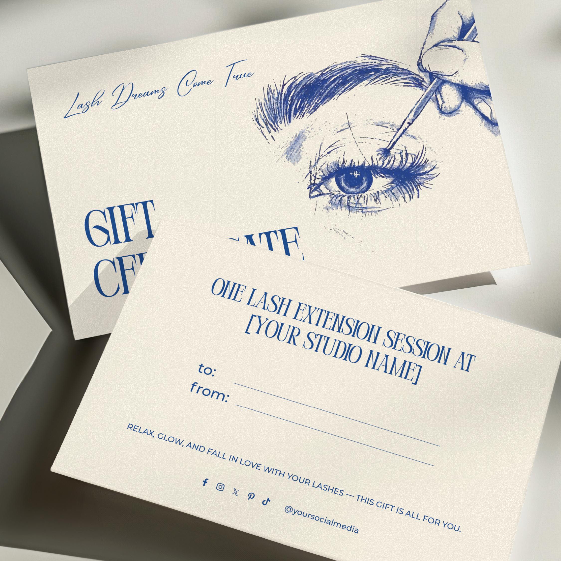 Lash Extension Gift Certificate Template: Elegant Salon Voucher ...