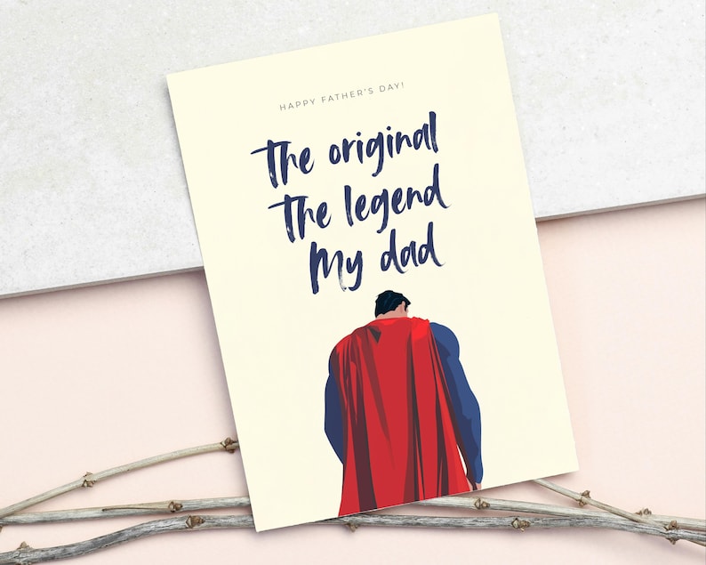 Superhero Dad Father's Day Card: Editable Canva Template (digital ...