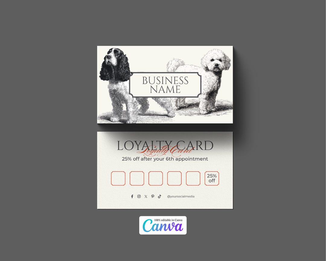 Dog Grooming Loyalty Card Template: Pet Salon Reward Program (canva ...
