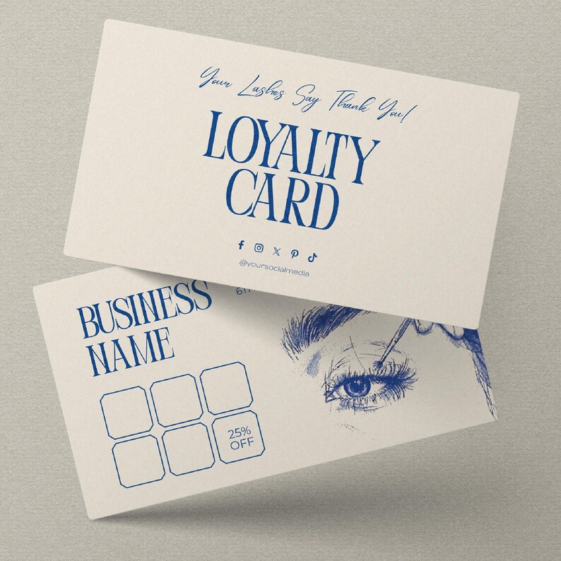Lash Artist Loyalty Card Template: Elegant Minimalist Design (canva ...