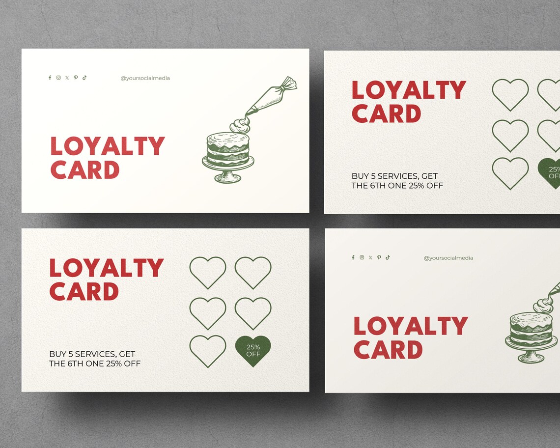 Bakery Loyalty Card Template: Editable Customer Reward Program ...