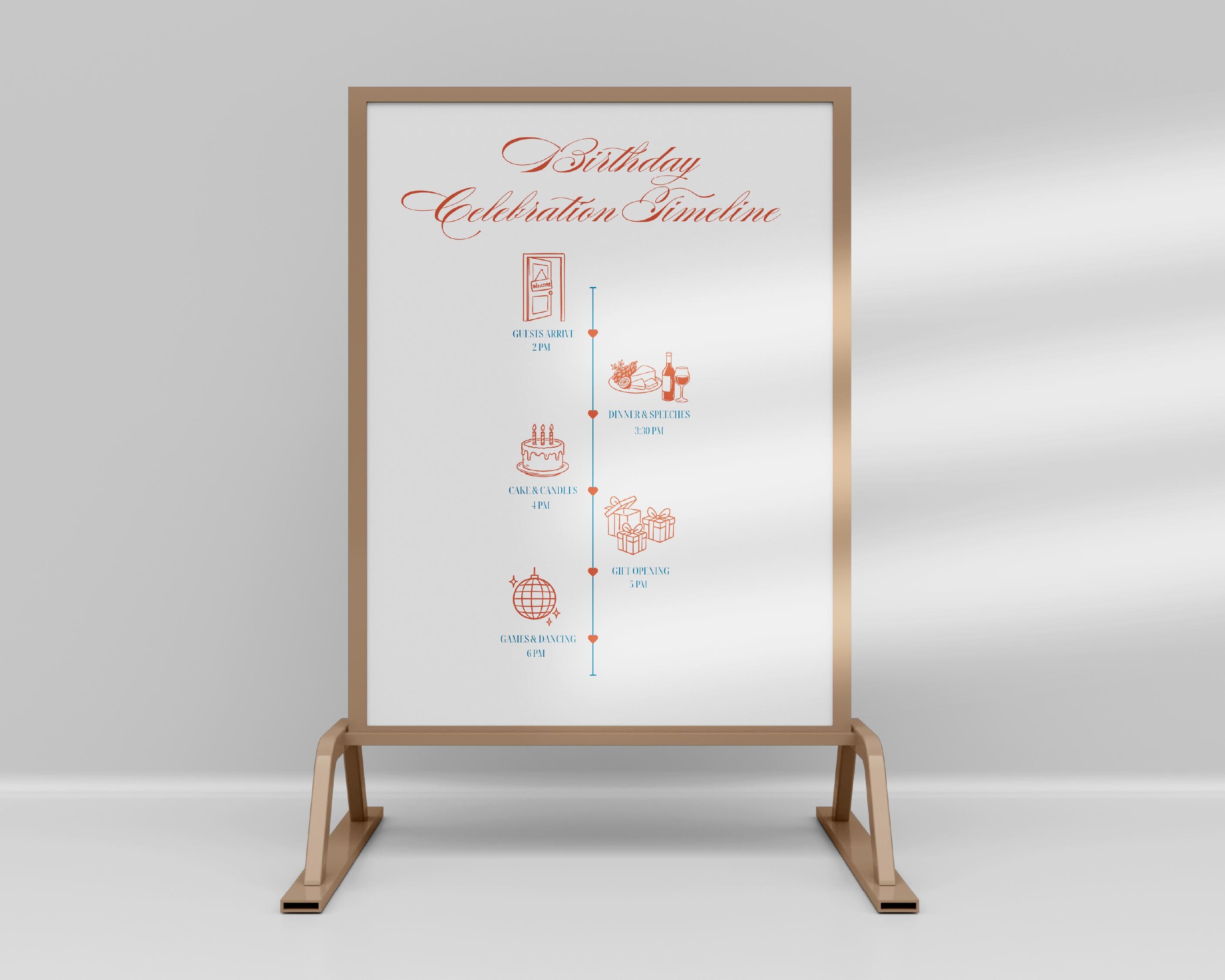 Editable Birthday Party Timeline Template: Printable Celebration ...