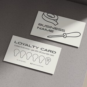 Electrician Loyalty Card Template: Editable Canva Design (printable ...