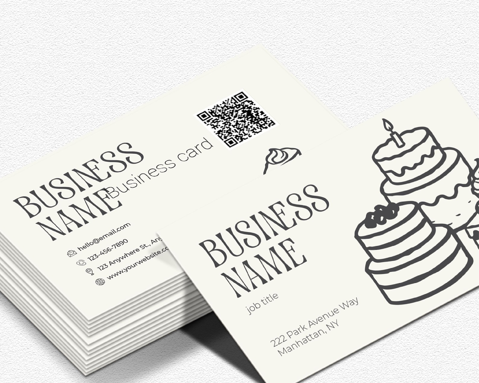 Bakery Business Card Template: Cake Shop Branding (canva Editable ...