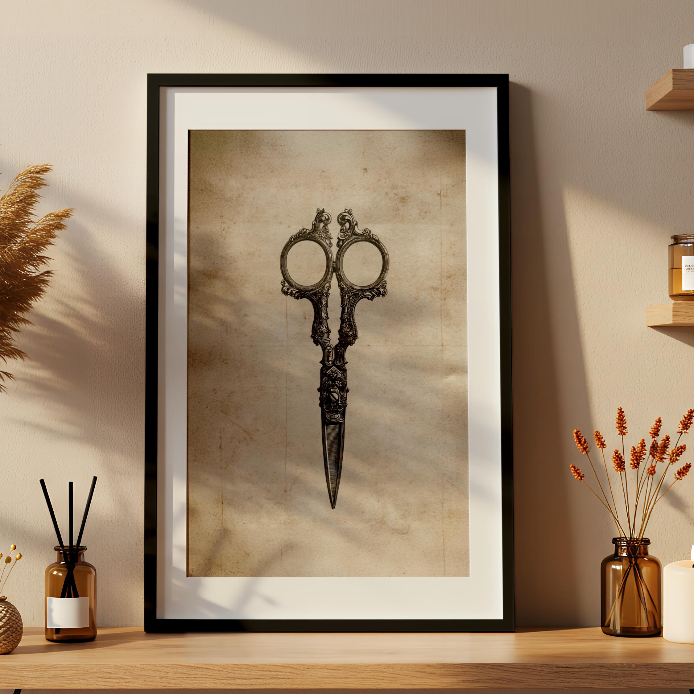 Vintage Sewing Room Art Prints: Tailor, Dress Form & Scissors (digital ...