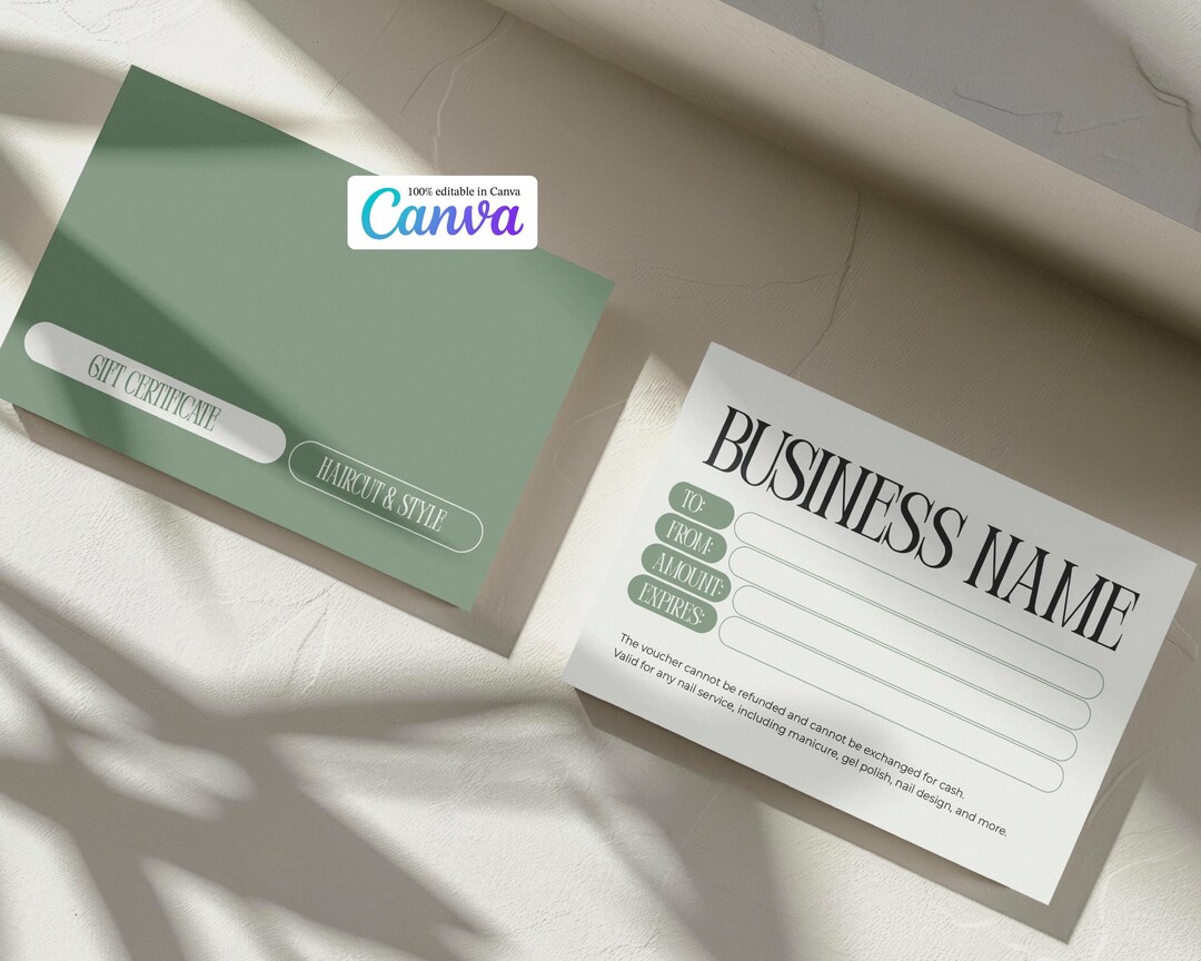 Beauty Salon Gift Certificate Template: Editable Canva Voucher (US & EU ...