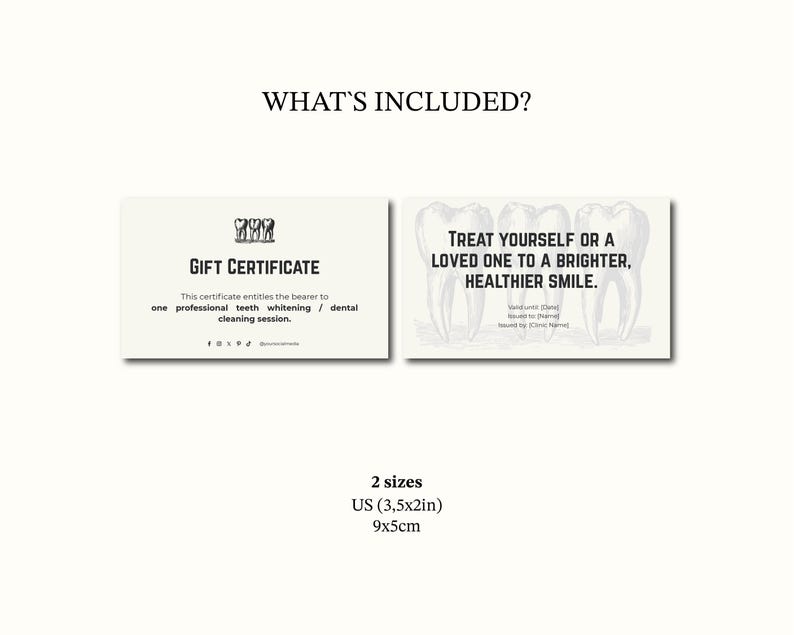 Editable Dental Gift Certificate Template – Teeth Whitening or Cleaning ...