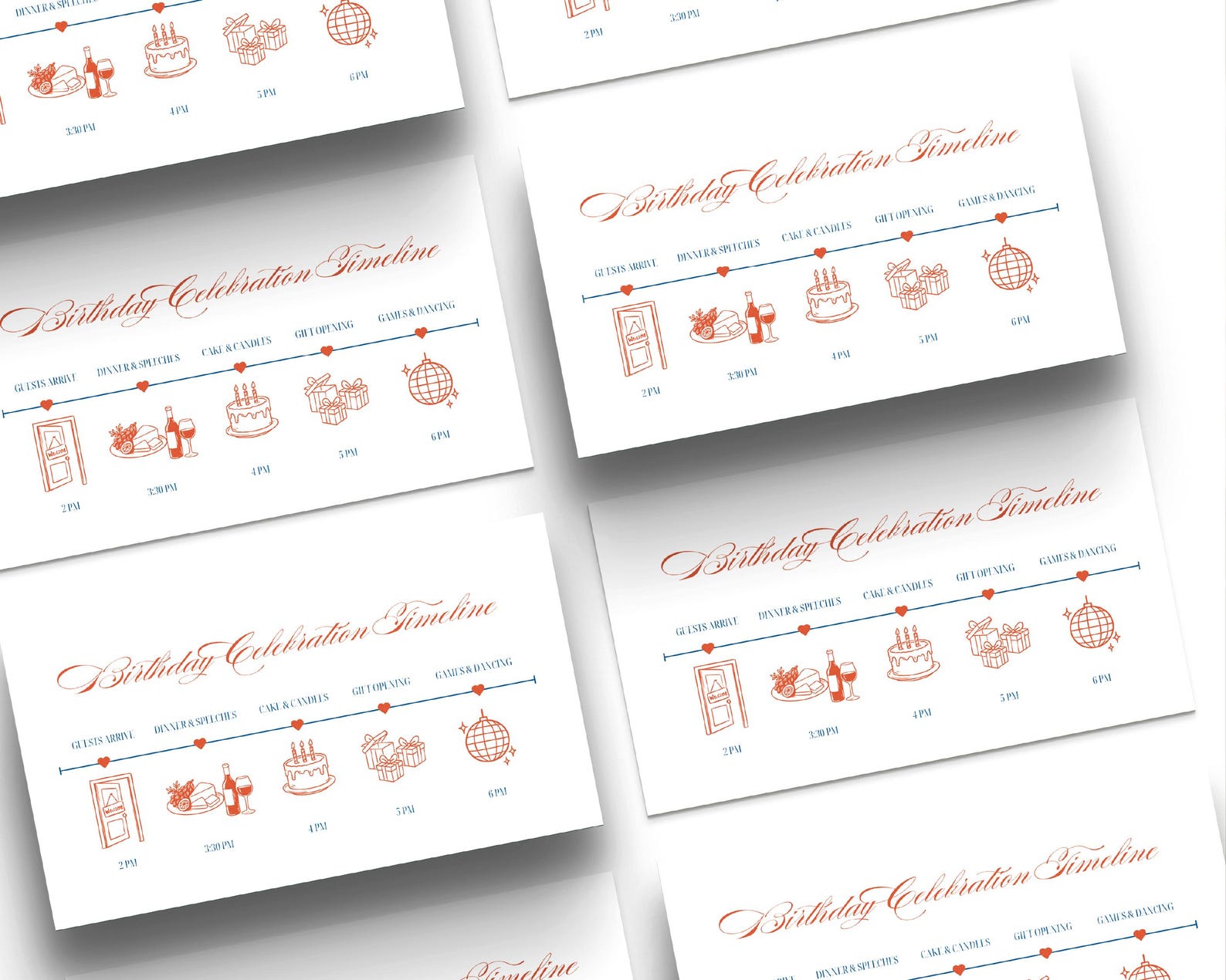 Editable Birthday Party Timeline Template: Printable Celebration ...
