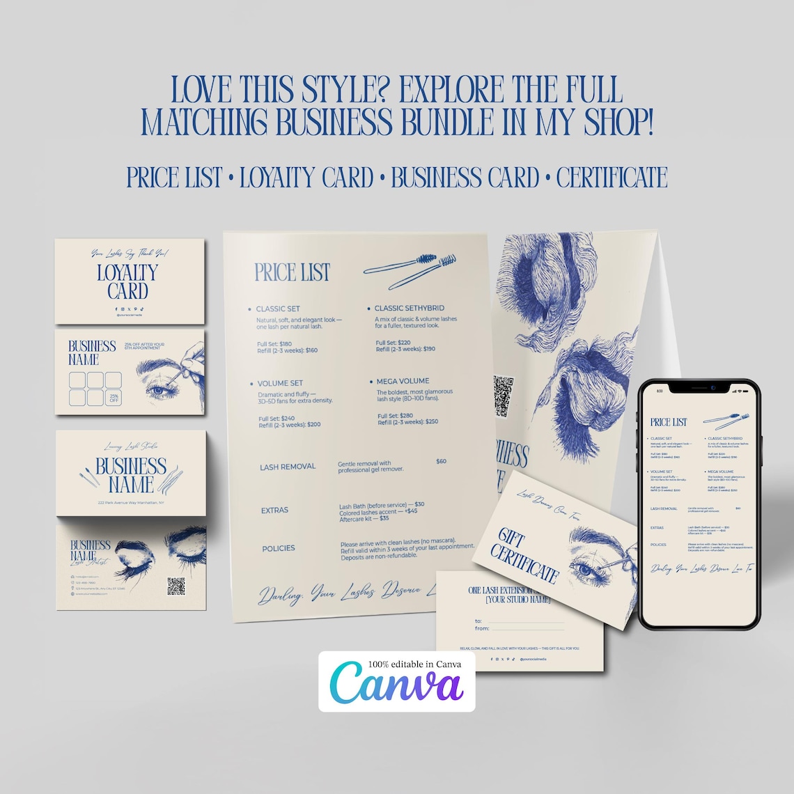Lash Extension Gift Certificate Template: Elegant Salon Voucher ...