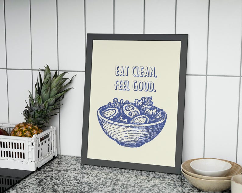 Funny Kitchen Posters – Set of 6 Vintage Food Prints | Editable in ...