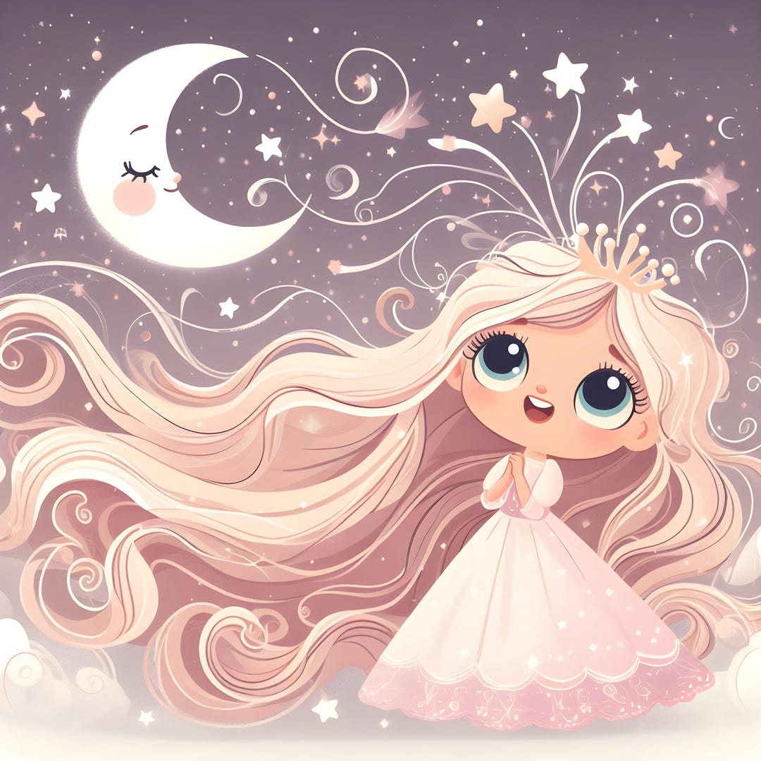 Moonlight Princess Wall Art Bundle – Pastel Fairy Tale Nursery Prints ...