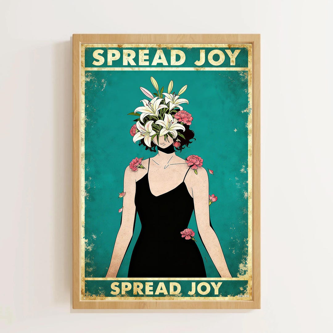 Spread Joy Poster, Retro Poster Print, Music Retro Poster, Vintage ...
