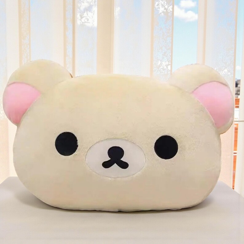 Cartoon Bear Plush Toy Cushion Room Decor – Soft Rilakkuma Hand Warmer ...