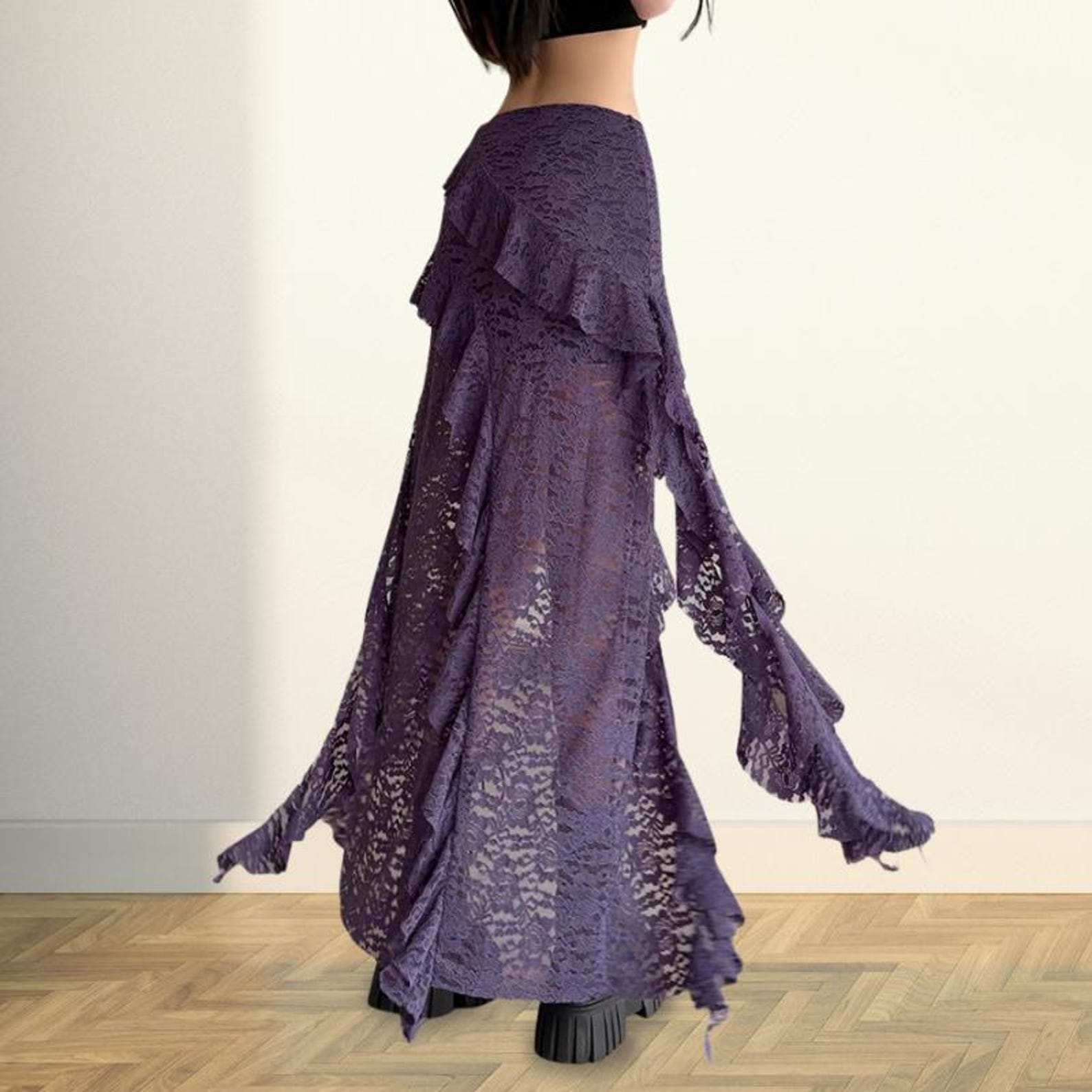 Tassel Skirt: Ruffle Lace Patchwork - Irregular Hem Summer Skirt - Etsy