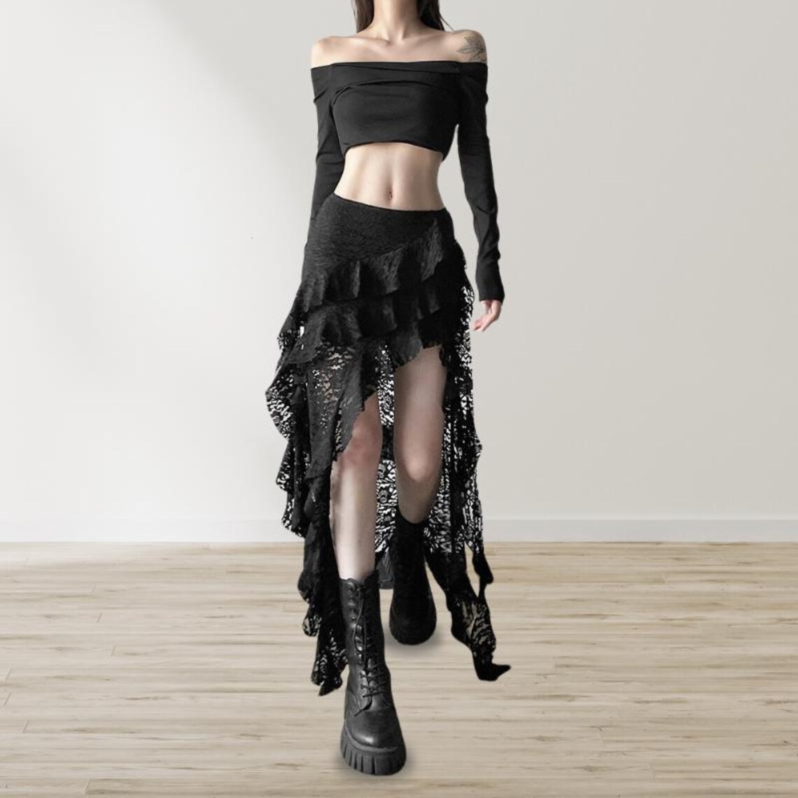 Tassel Skirt: Ruffle Lace Patchwork - Irregular Hem Summer Skirt - Etsy