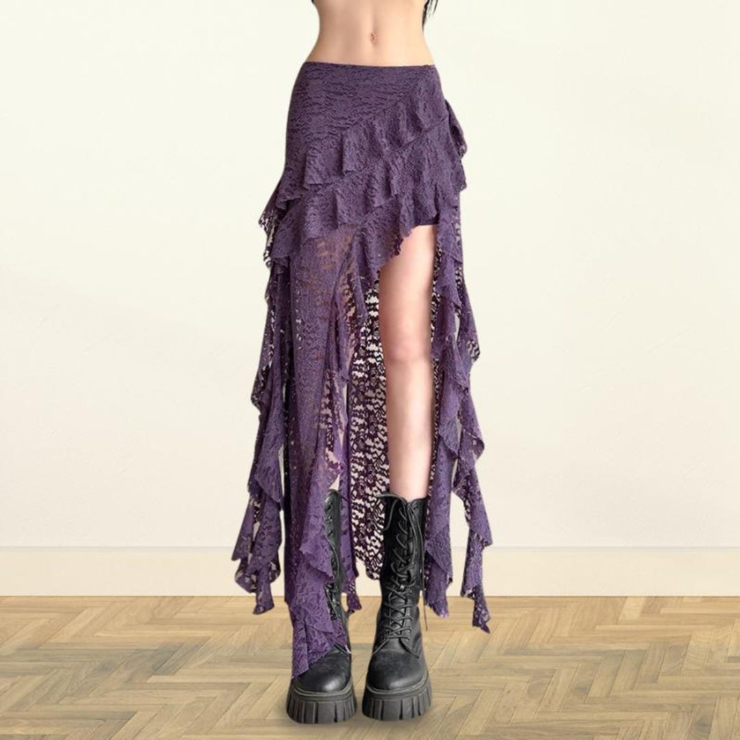 Tassel Skirt: Ruffle Lace Patchwork - Irregular Hem Summer Skirt - Etsy