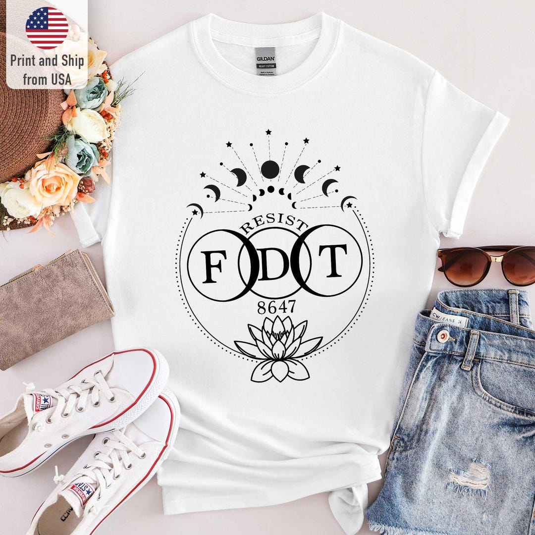 Subtle Anti Fascist FDT Celestial Moon Political Tee, Pro Choice ...