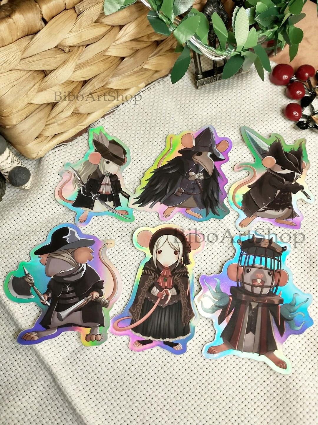 BLOODBORNE RAT HOLO Stickers - Holographic Doll Hunter Micolash Father ...