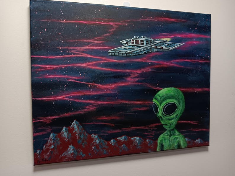FALX8 Original Sci-fi Painting by Artist Ryan S Klopfenstein Alien ...
