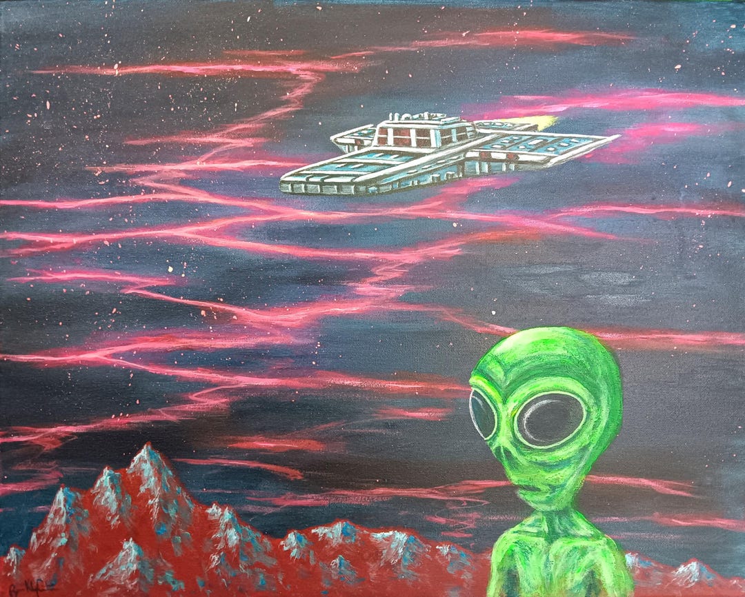 FALX8 Original Sci-fi Painting by Artist Ryan S Klopfenstein Alien ...