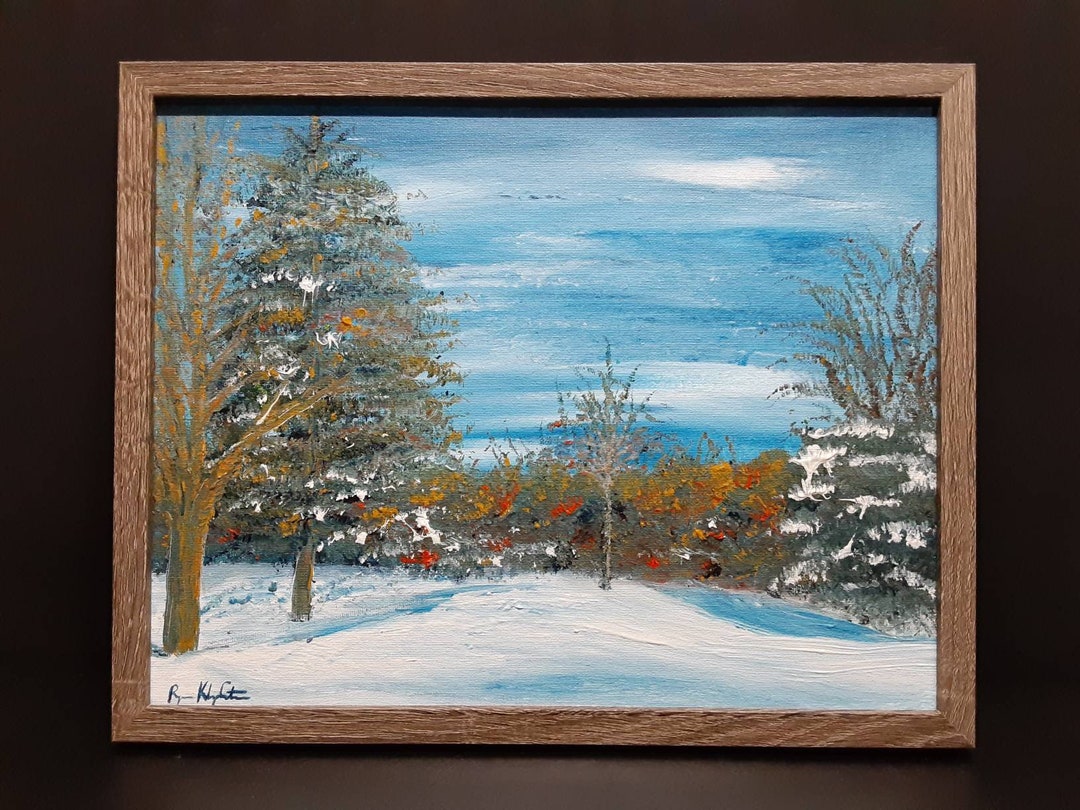 Emricson Park Woodstock Illinois Winter Original Plein Air ...