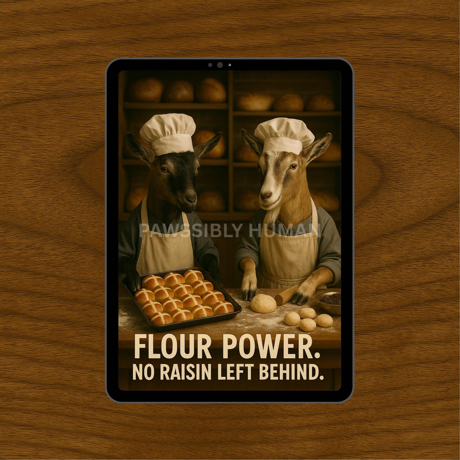 Funny Goat Bakery PNG – “flour Power” Digital Animal Art Download ...