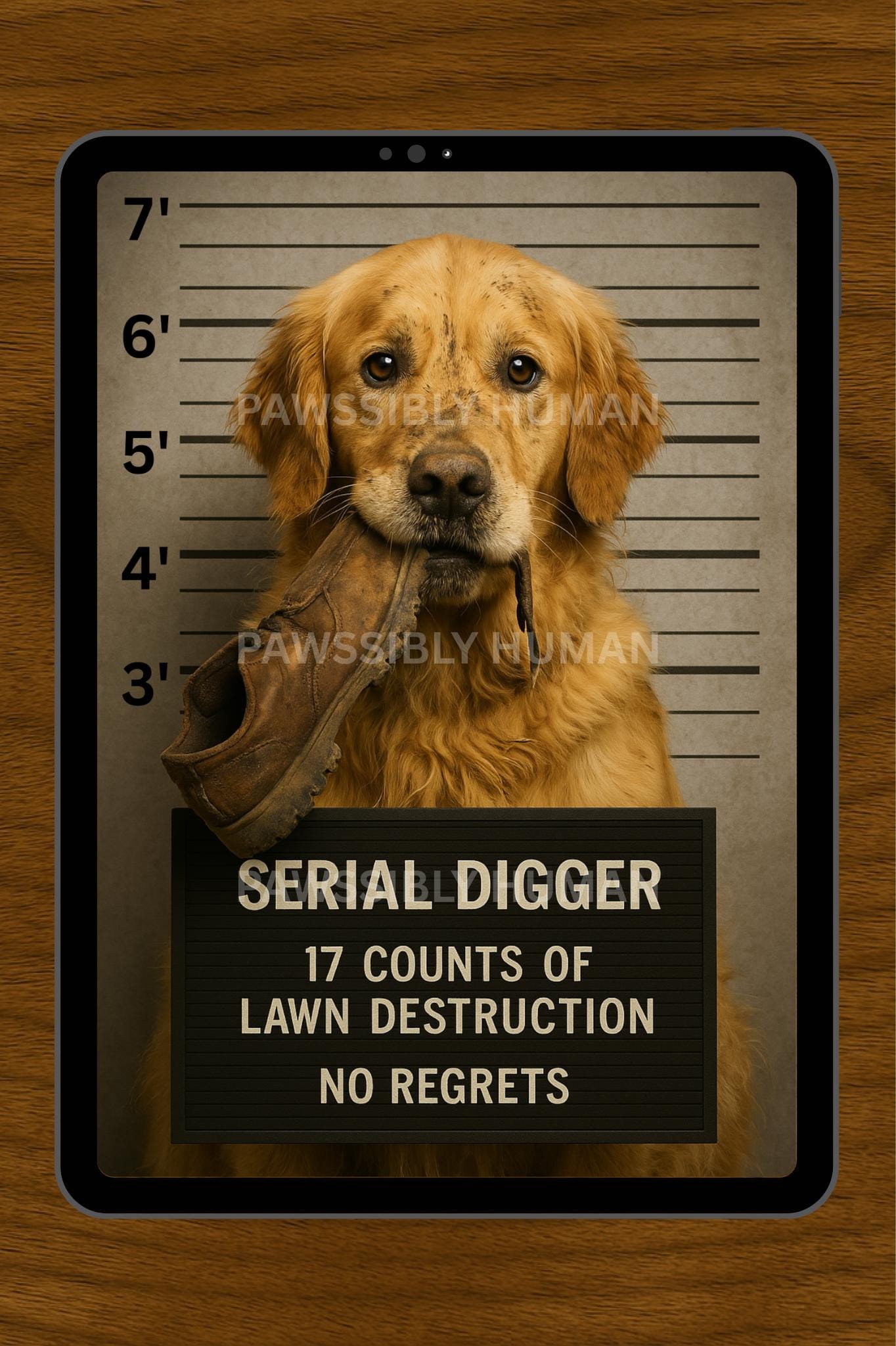 Serial Digger – Funny Golden Retriever Mugshot Print (digital Download ...