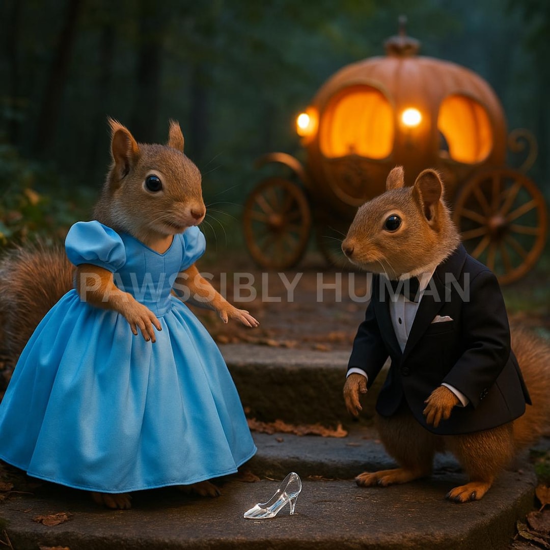 Cinderella Squirrel – Fairy Tale Animal Print | Whimsical Woodland Art ...