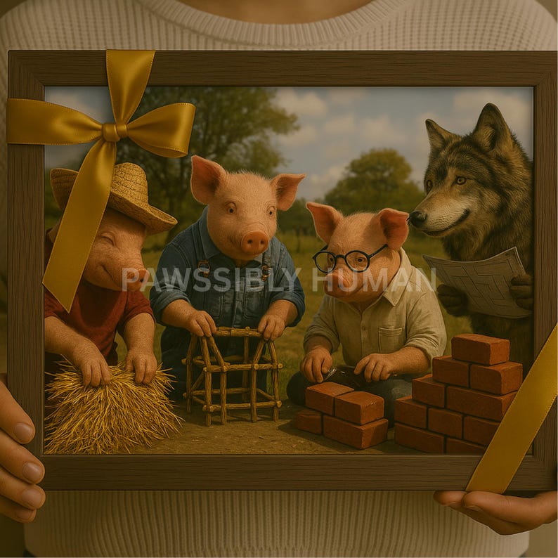 The Three Little Pigs – Fairy Tale Animal Print | Straw, Sticks ...