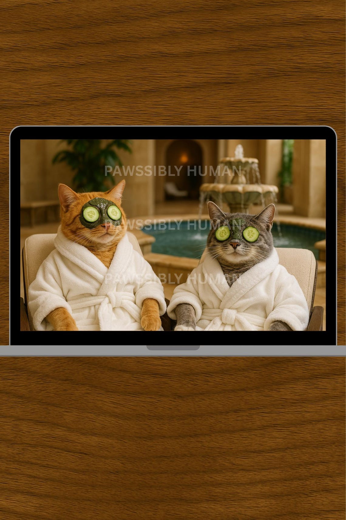 Spa Day Cats – Funny Cat Wall Art | Purrfect Relaxation Print - Etsy