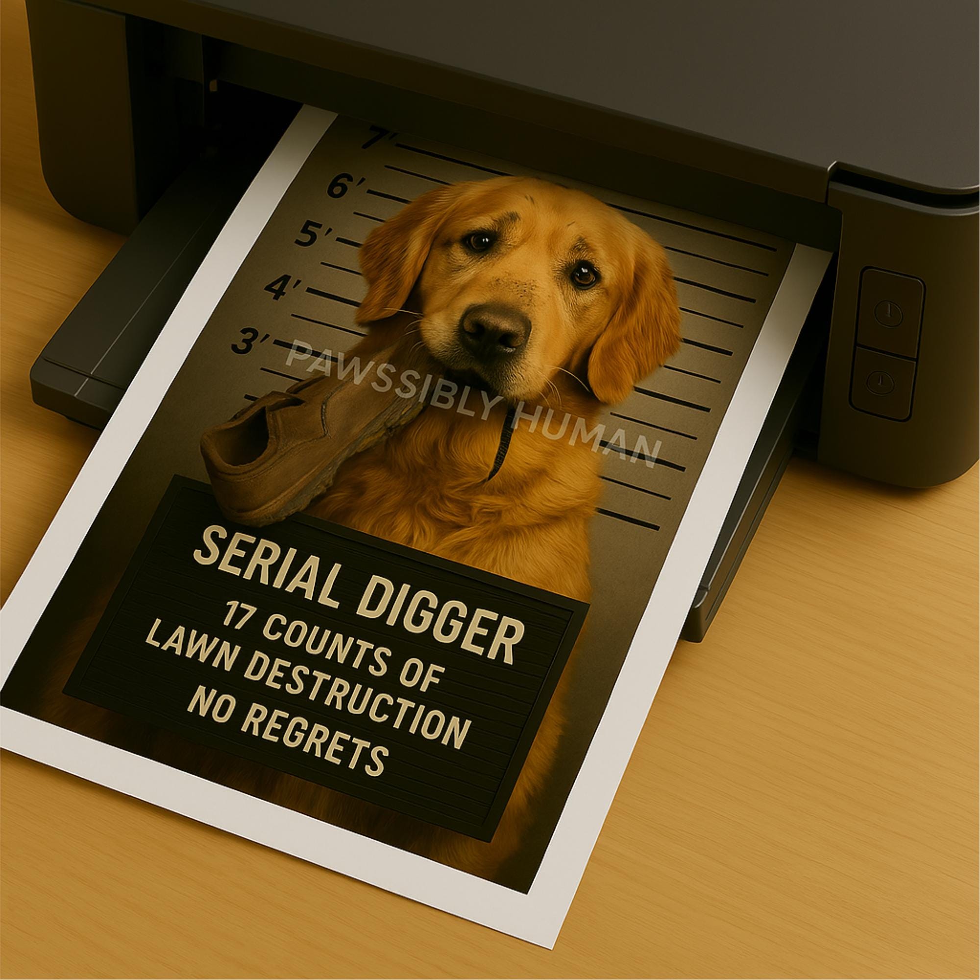 Serial Digger – Funny Golden Retriever Mugshot Print (digital Download ...
