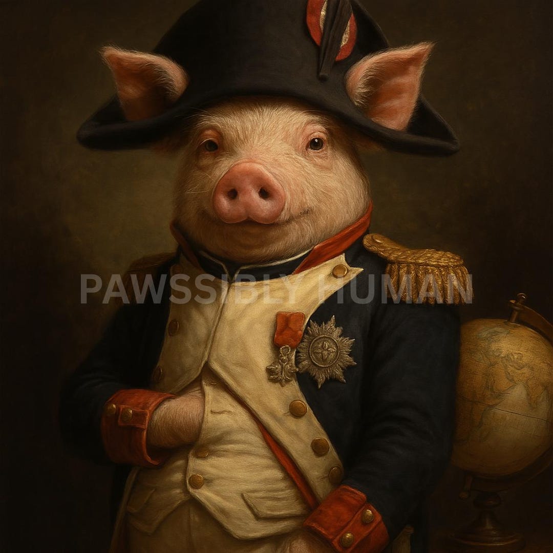 Napoleon Pig Portrait – Historical Pig in Military Uniform | Funny ...