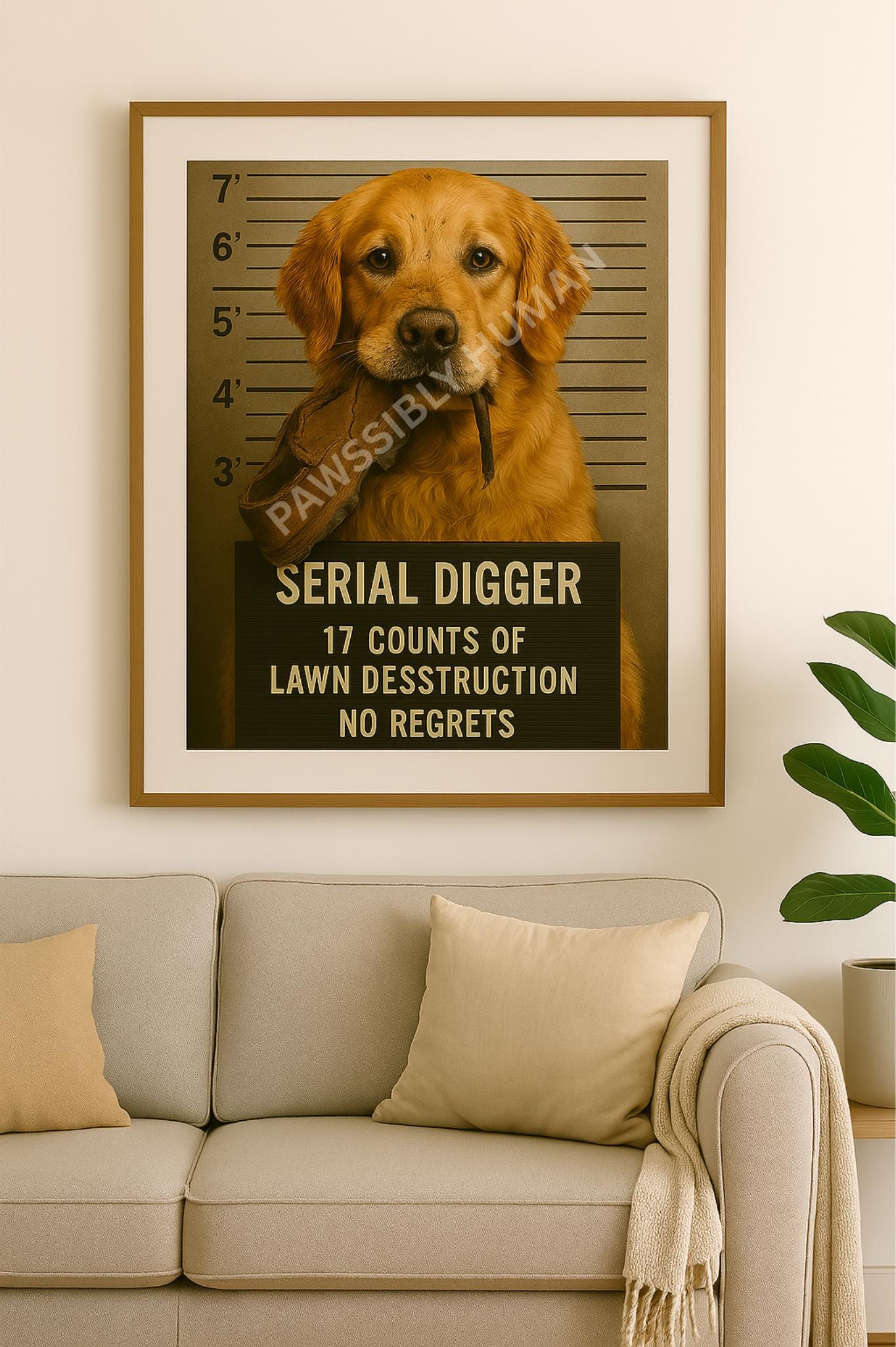 Serial Digger – Funny Golden Retriever Mugshot Print (digital Download ...