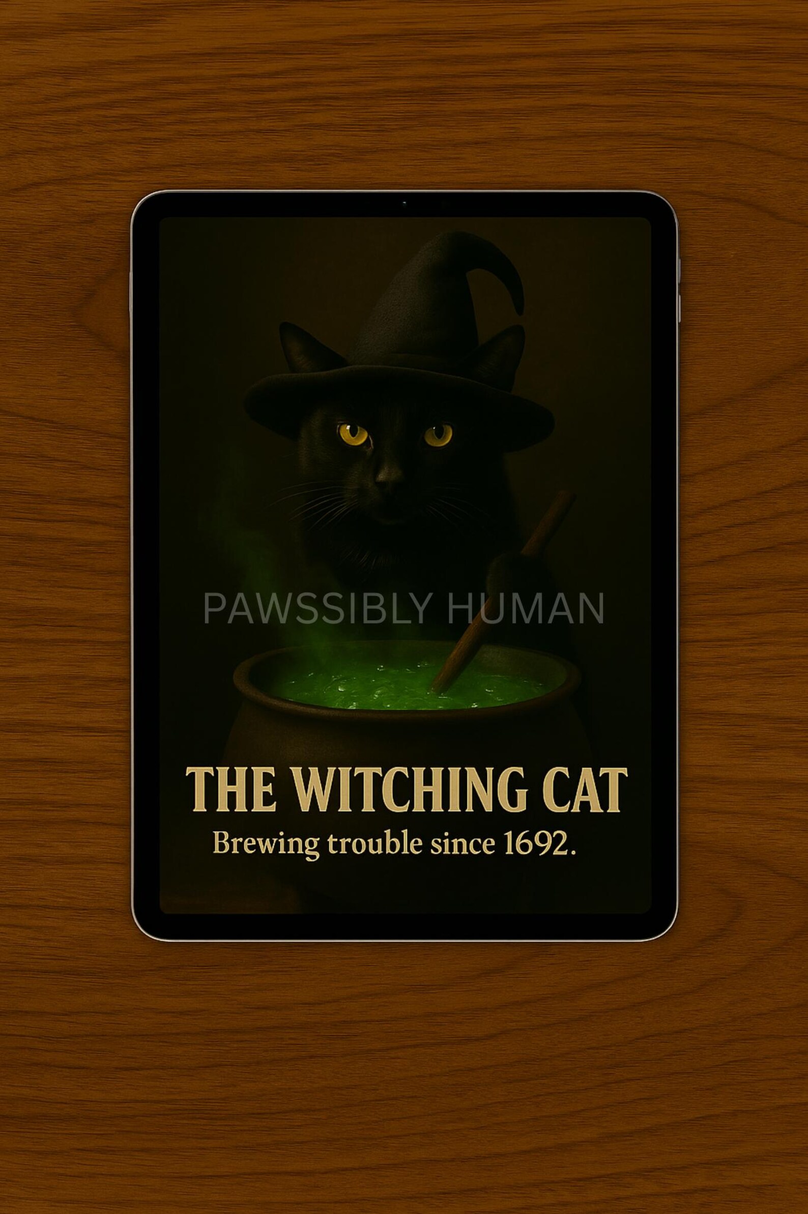 Witching Cat Art Print: Funny Gothic Halloween Decor (digital Download ...