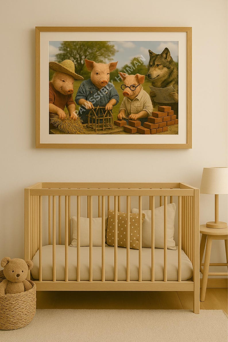 The Three Little Pigs – Fairy Tale Animal Print | Straw, Sticks ...