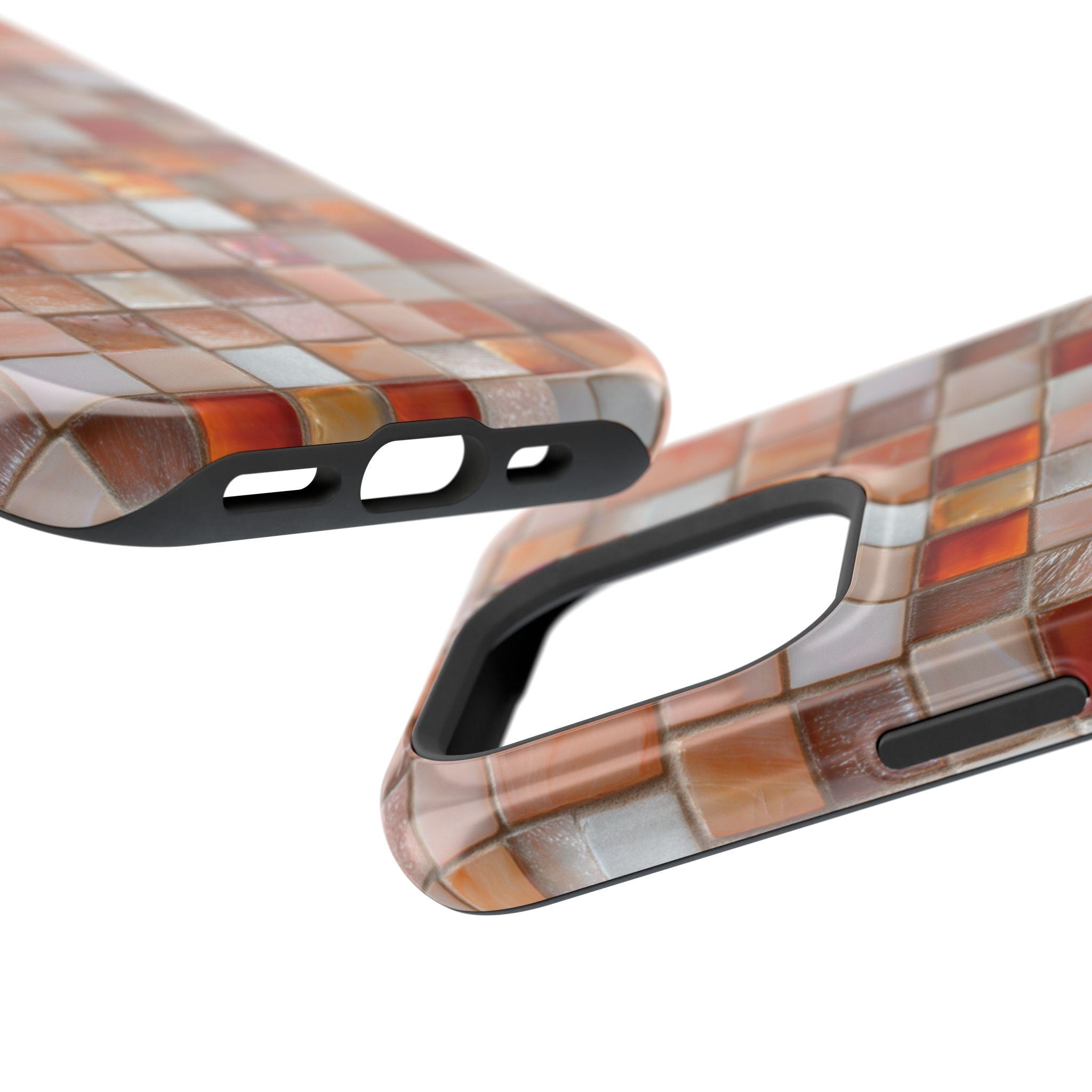 Orange iPhone Case : Mosaic Tile Look ,elegant Colorful Design ,magsafe ...