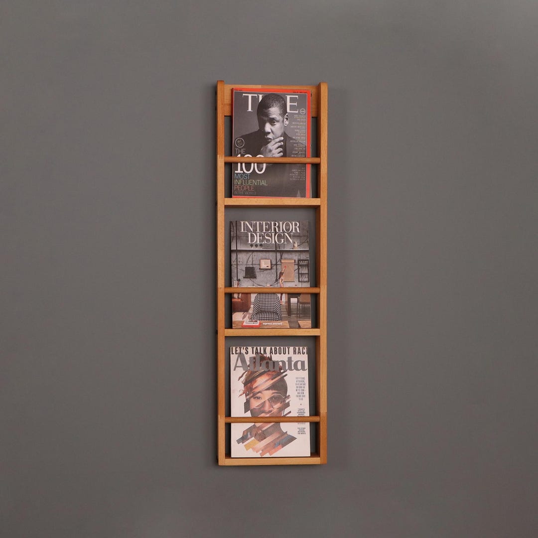 Wall Mounted Magazine Rack, Modern Magazine Display, Magazine Stand for ...
