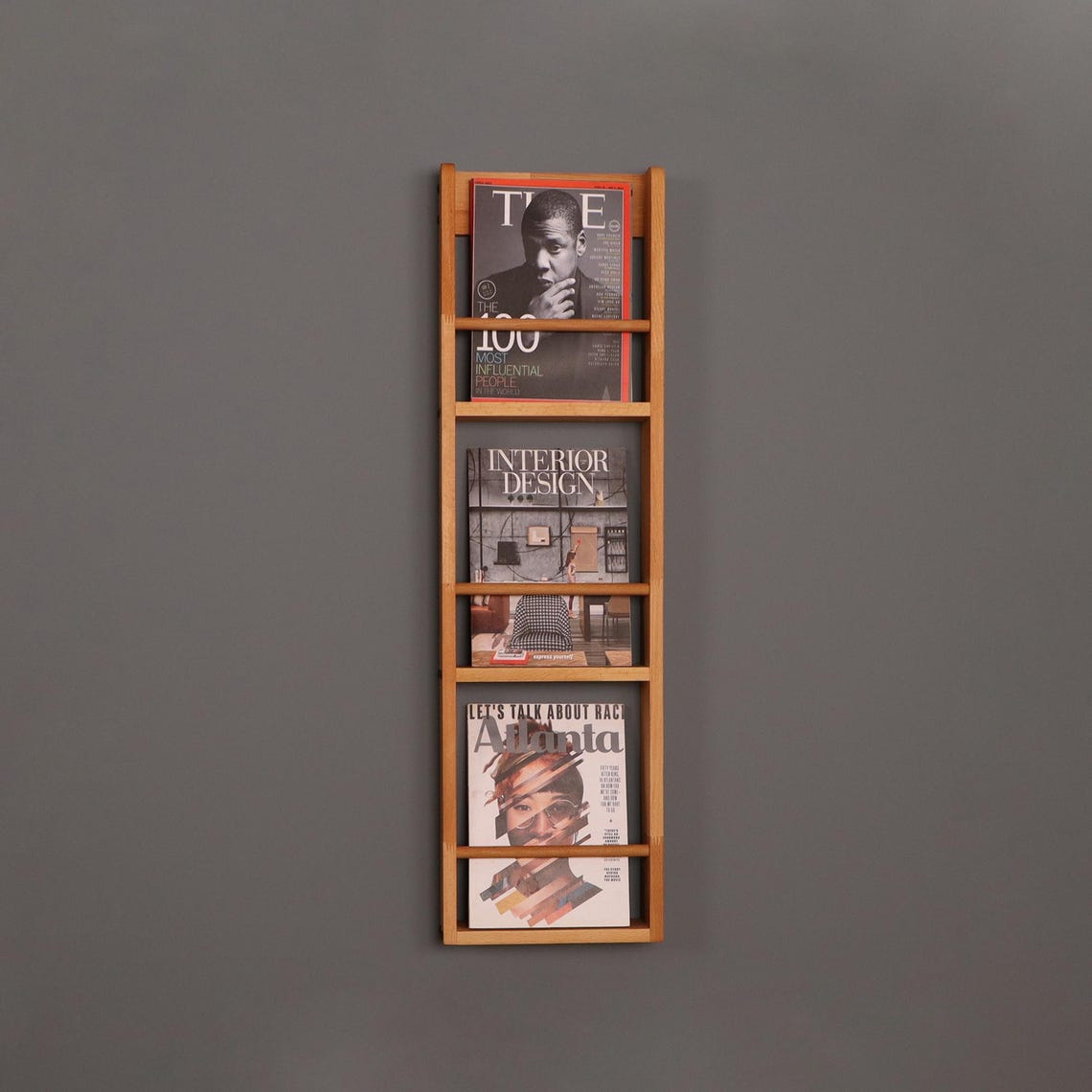 Wall Mounted Magazine Rack, Modern Magazine Display, Magazine Stand for ...
