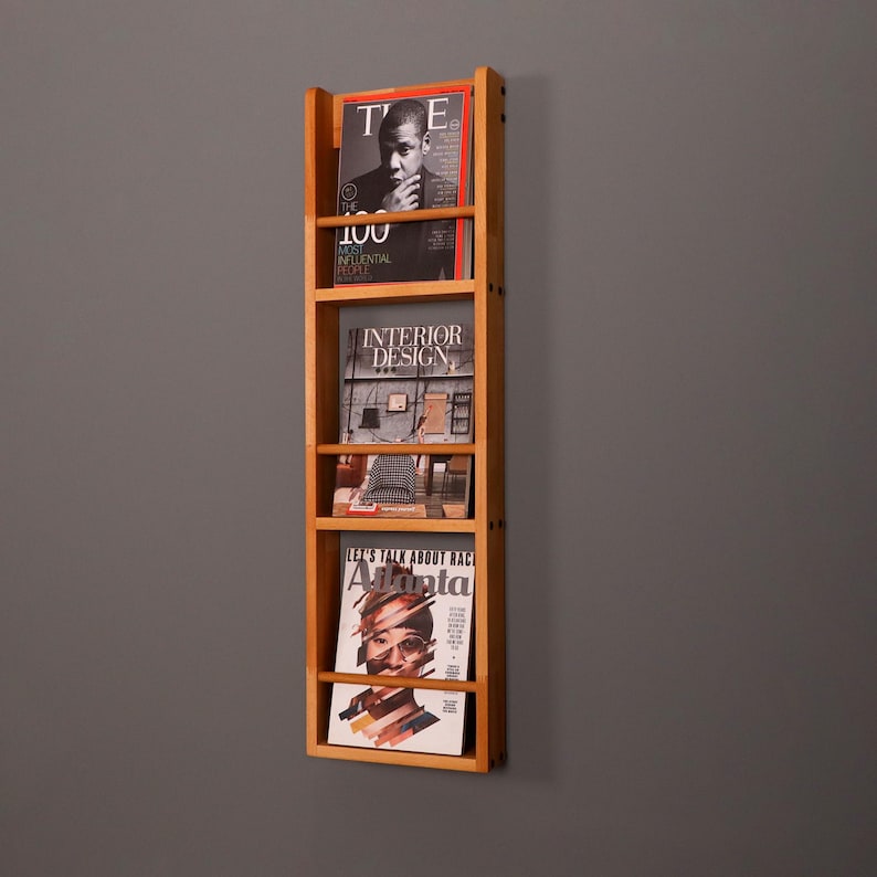 Wall Mounted Magazine Rack, Modern Magazine Display, Magazine Stand for ...