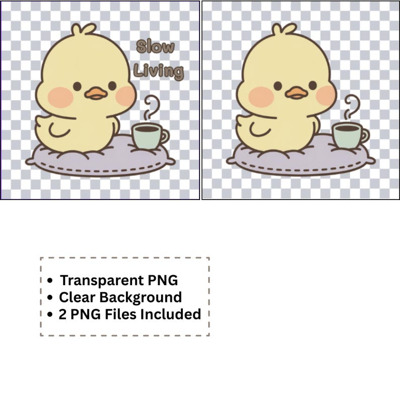 Chill Duck PNG | Slow Living Duck Clipart | Cute Kawaii Duck | Cozy ...