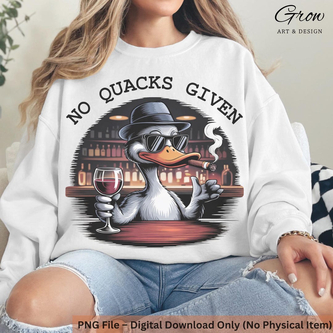 No Quacks Given PNG |mafia Duck Clipart | Funny Duck With Cigar | Bar ...