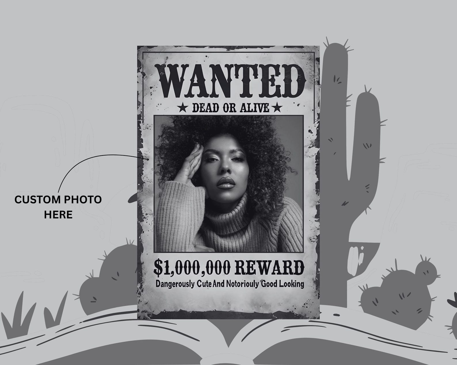Custom Wanted Poster • Funny Western Style Wall Art • Personalized Gift ...
