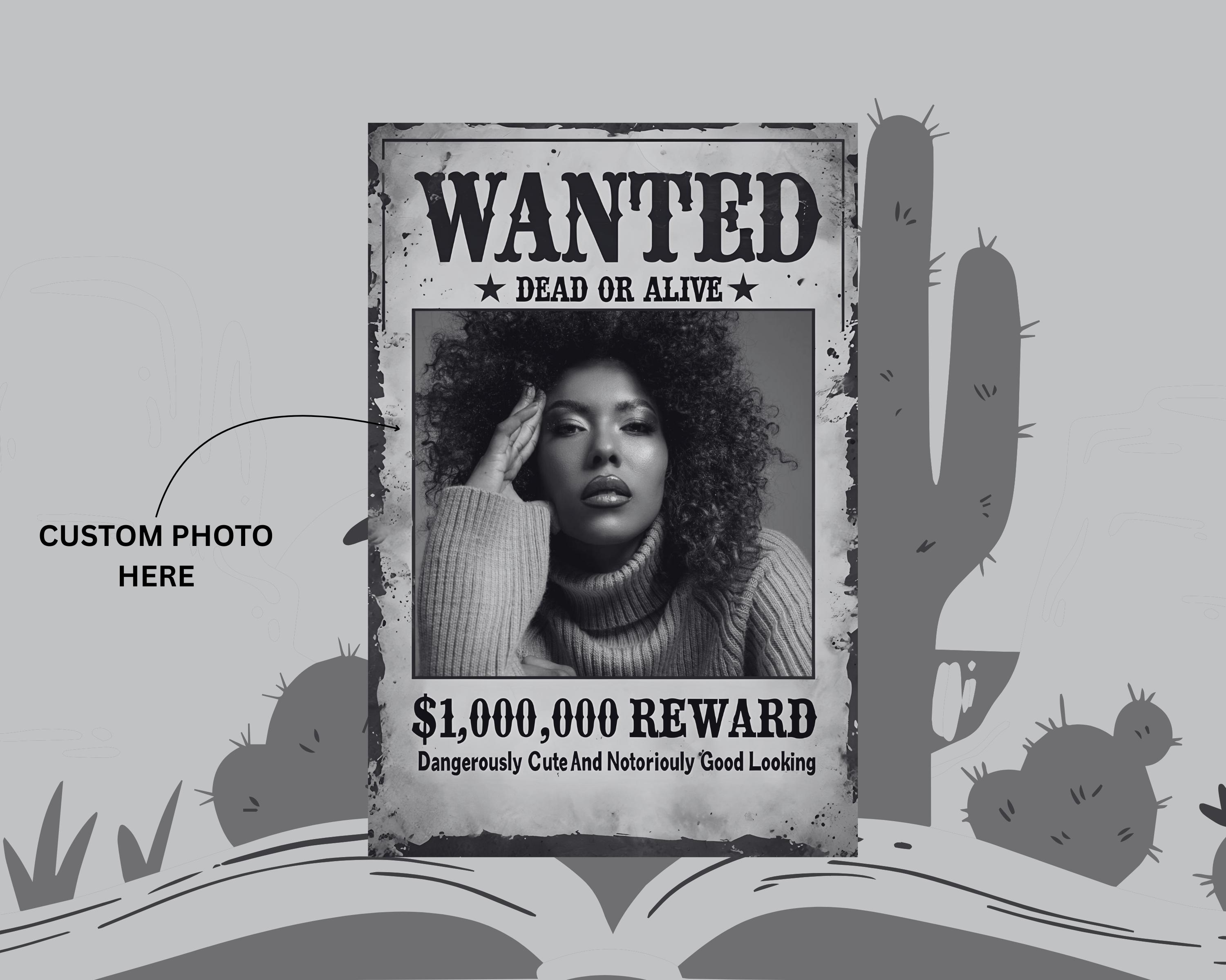Custom Wanted Poster • Funny Western Style Wall Art • Personalized Gift ...