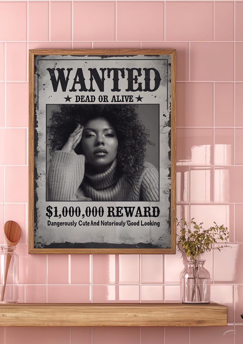 Custom Wanted Poster • Funny Western Style Wall Art • Personalized Gift ...